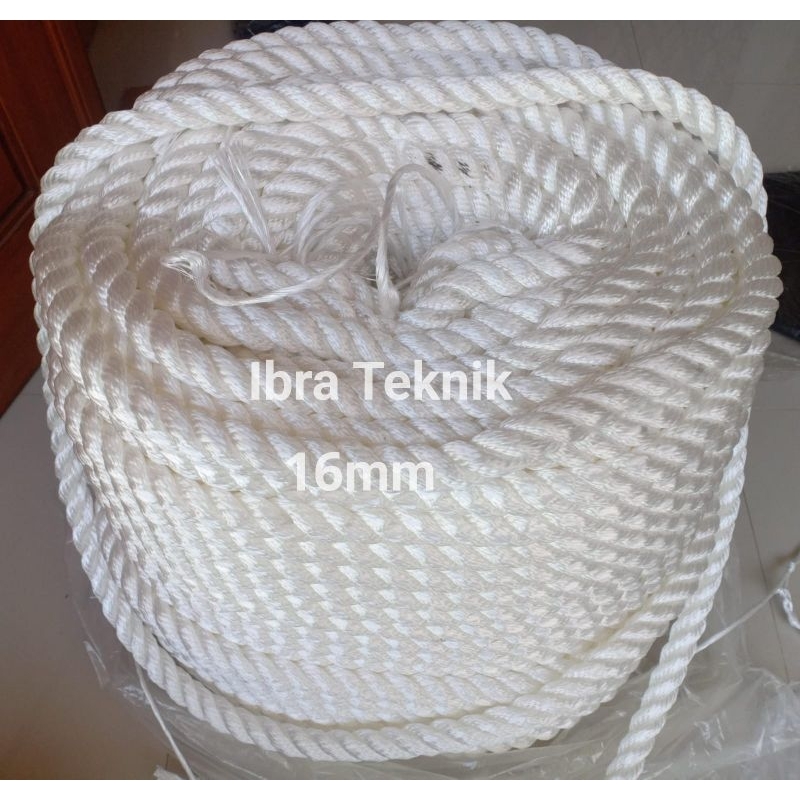Jual Tali Tampar Tambang Nilon Rope Nylon 16mm Roll 100 meter | Shopee ...
