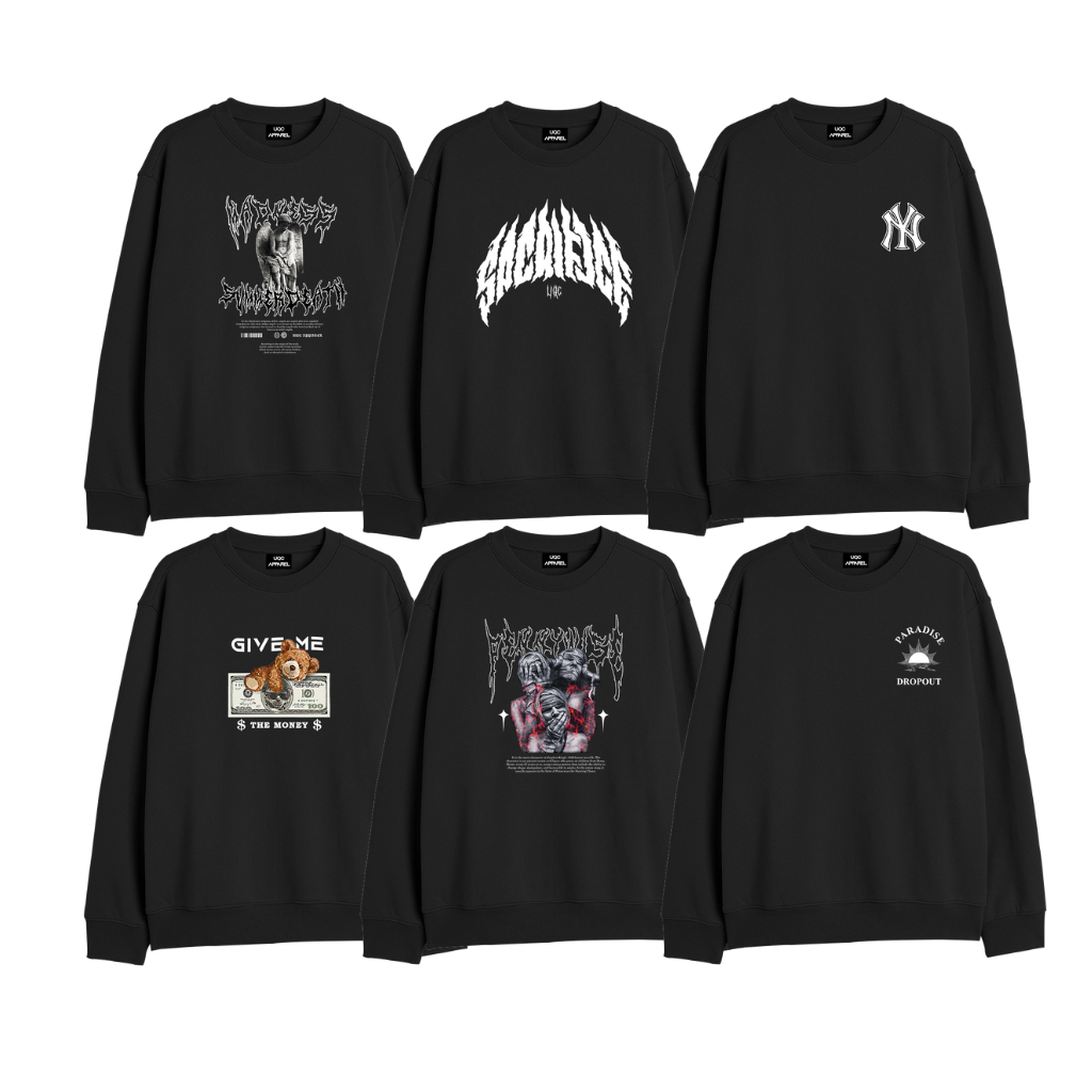 Jual Basic Sweater Crewneck Sablon Pria Wanita M L XL XXL XXXL Sablon ...