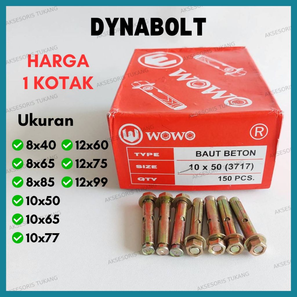 Jual [1 KOTAK] Dynabolt Baut Beton M8 M10 M12 Per Kotak / Baut Tanam ...