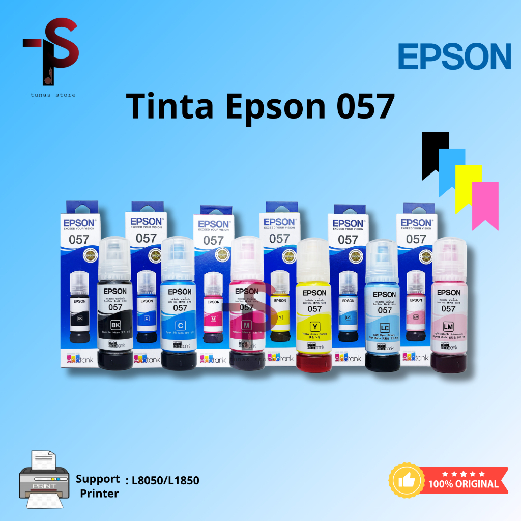 Jual Tinta Epson 057 Tipe Printer L8050 L1850 Original | Shopee Indonesia