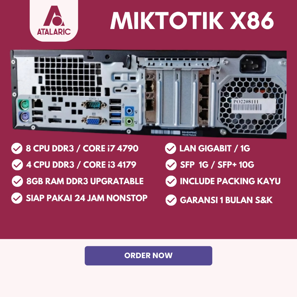 Jual GAHAR!!! MIKROTIK X86 INTEL (i7 GEN 4 4790 Ghz) 8CPU, 8GB Ram DDR3 ...