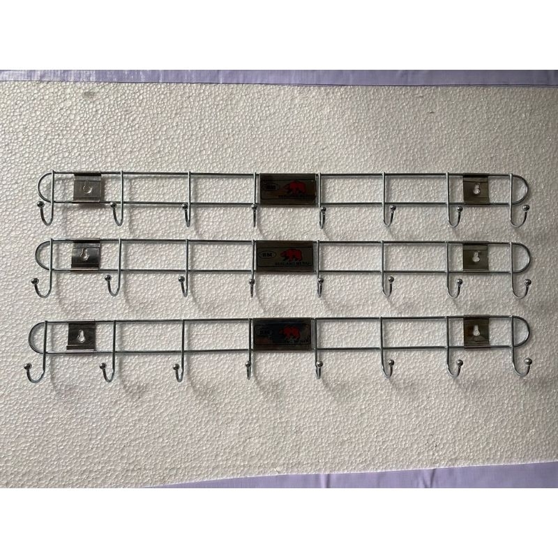 Jual Gantungan baju kastok besi dinding tempel stainless, 8 kait anti ...