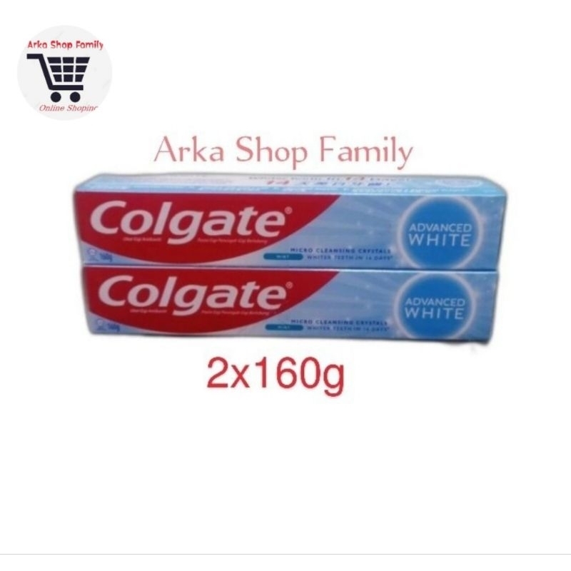 Jual TWINPACK COLGATE Advanced White Whitening Mint Pasta Gigi 160g Isi ...