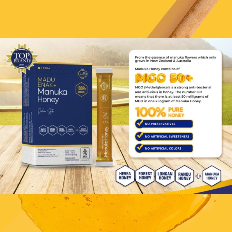 Jual Madu Enak Manuka MGO50 - 1 Box isi 10 Stick - Madu Asli | Shopee ...