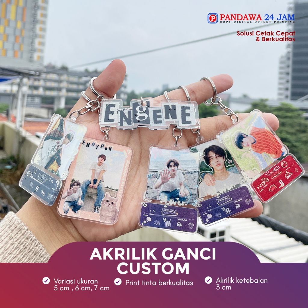 Jual CETAK GANCI AKRILIK POLA CUSTOM KEYCHAIN || GANCI / GANTUNGAN ...