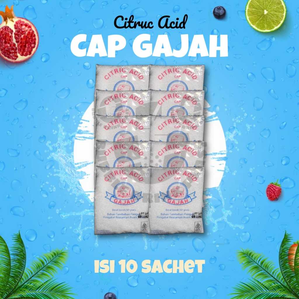 Jual Citrun Cap Gajah isi 10 Bungkus @50Gram - asam citrun - Citric ...