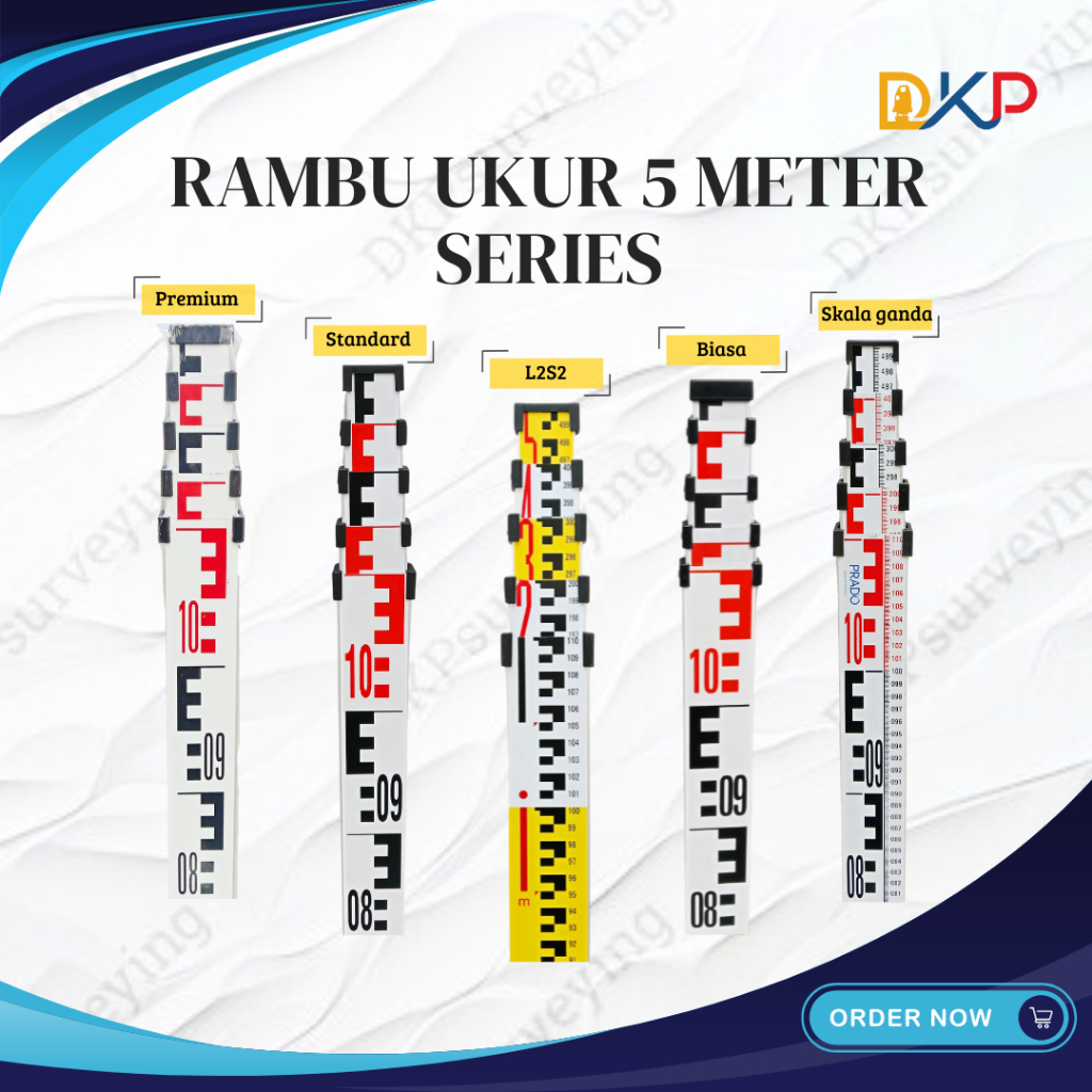 Jual Rambu Ukur / Bak Ukur 5 meter / Mistar Ukur / Levelling Staff 5m ...