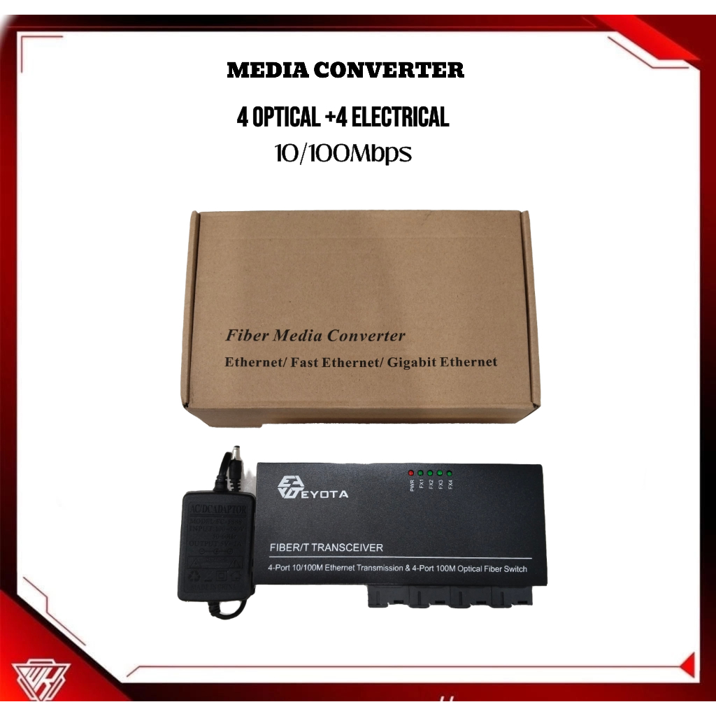 Jual Media Converter 4 FO 4 LAN 4 SC 4 RJ45 10/100 Mbps Fiber Optic ...
