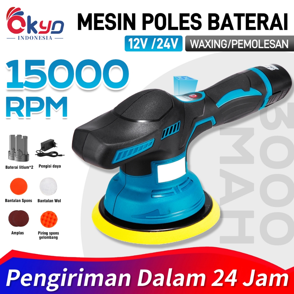 Jual Alat Poles Mobil cordless 6800rpm /alat poles mini body portable ...
