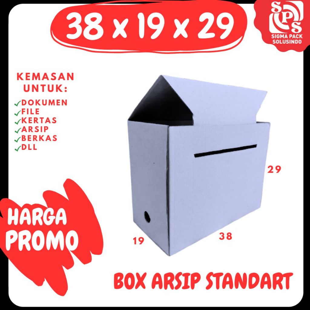 Jual Box Arsip Standart 38x19x29 Putih Polos Kardus File Arsip Packing/polos/Arsip/File/filebox ...