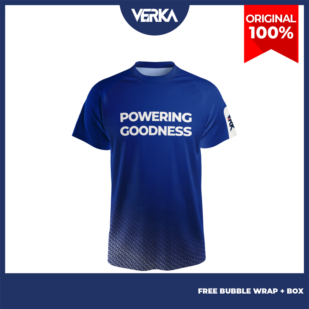 Jual BAJU LARI VRK BIRU POWERING GOODNESS | Shopee Indonesia