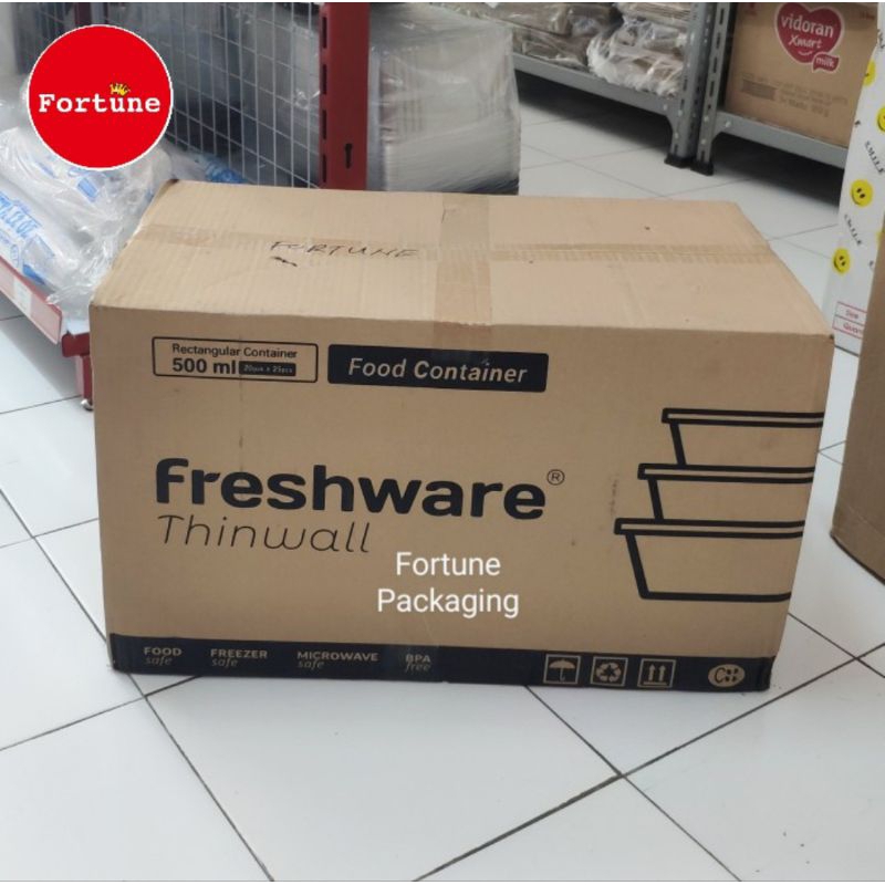 Jual (1 dus) Thinwall Freshware/Sumo 500ml/650ml/750ml/1000ml RECT ...