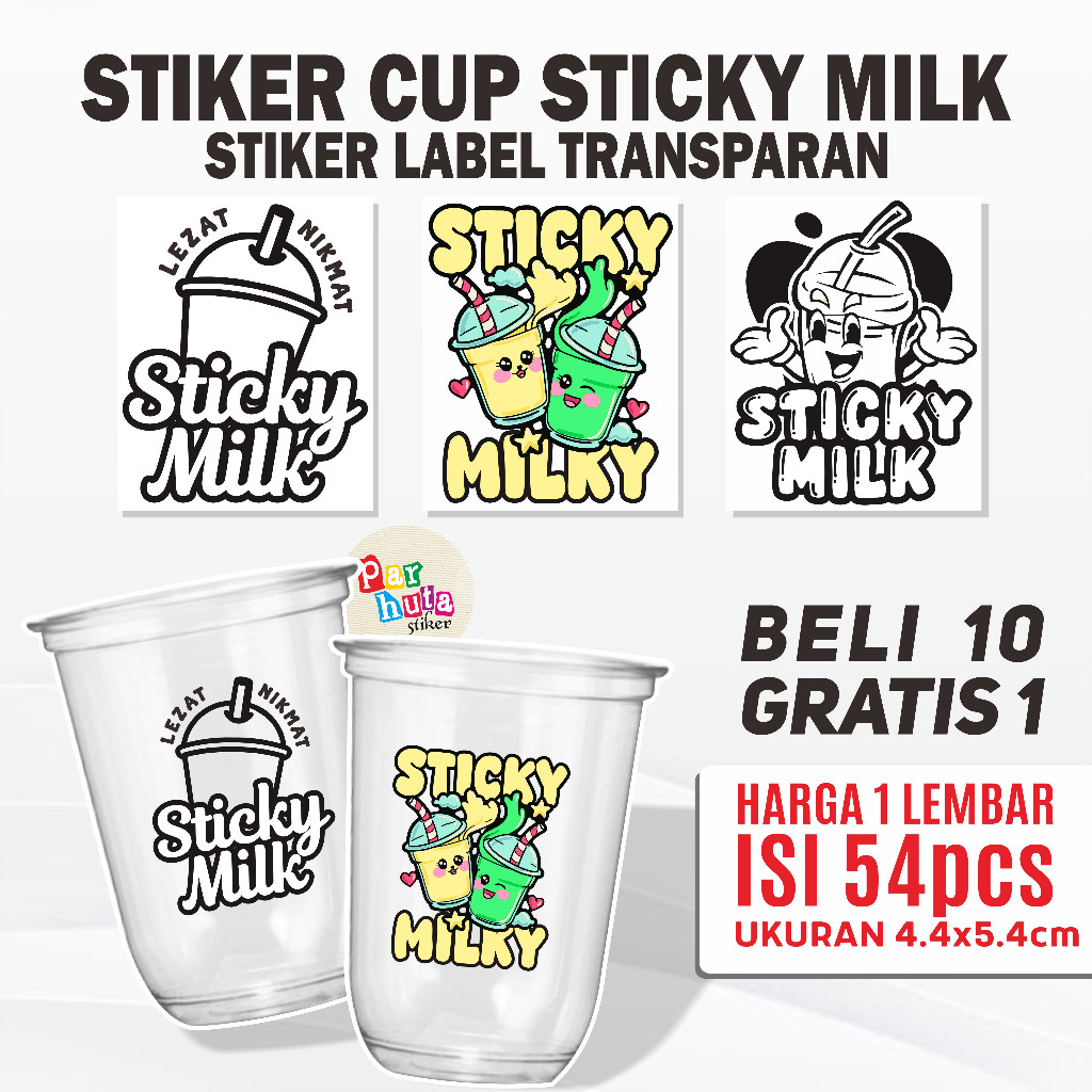 Jual CETAK STIKER STICKY MILK | CETAK STIKER TRANSPARAN STICKY MILK ...