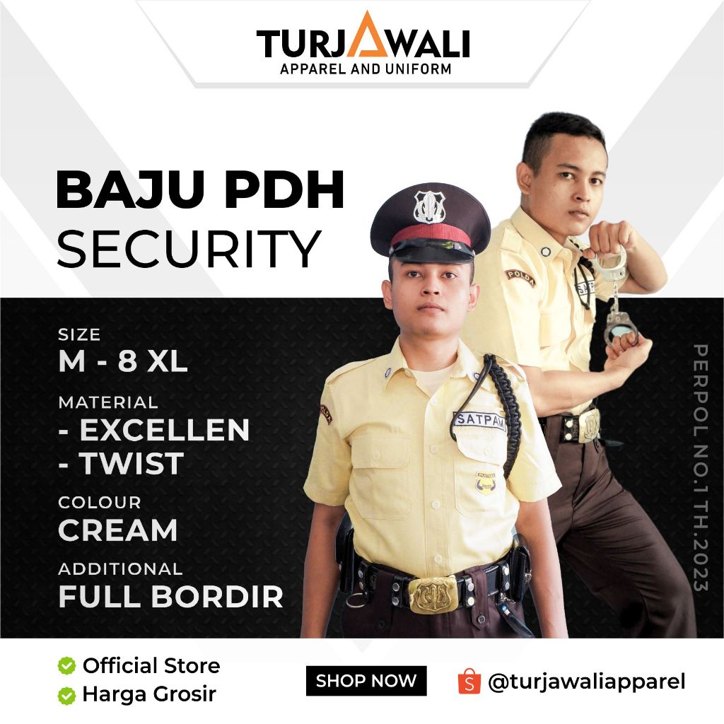 Jual Seragam PDH Satpam Krem Terbaru 2025/Seragam Satpam Termurah Asli Turjawali Store | Shopee ...