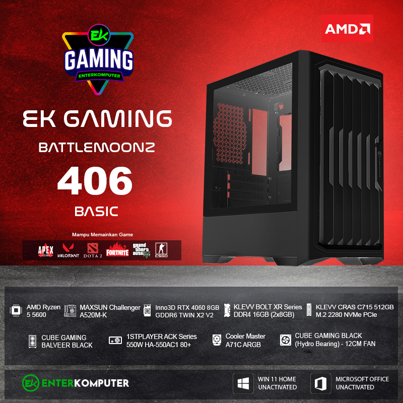 Jual PC Rakitan EK Gaming BattleMoonz 406 Basic - Ryzen 5 RTX 4060 - Enter Komputer | Shopee ...