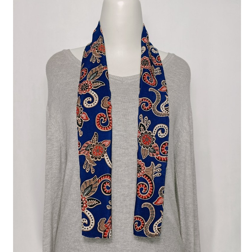 Jual S68 Syal batik wanita Biru - Scarf Leher Pria Khas Indonesia ...