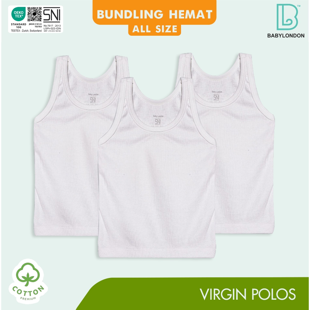 Jual BABYLONDON VIRGIN PUTIH POLOS - BUNDLING HEMAT Singlet Bayi ...