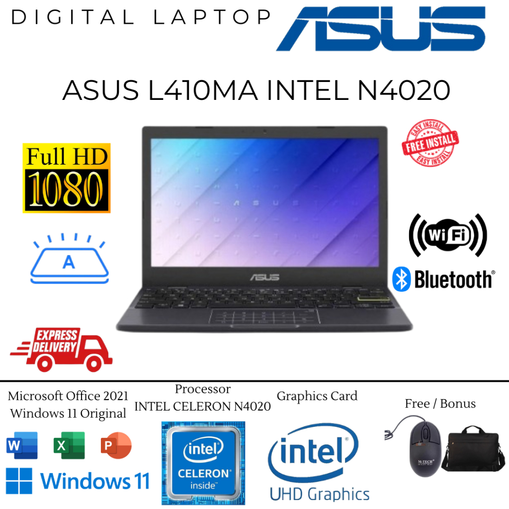 Jual Laptop Asus Vivobook 14 L410MA Intel Celeron N4020 RAM 4GB DDR4 ...