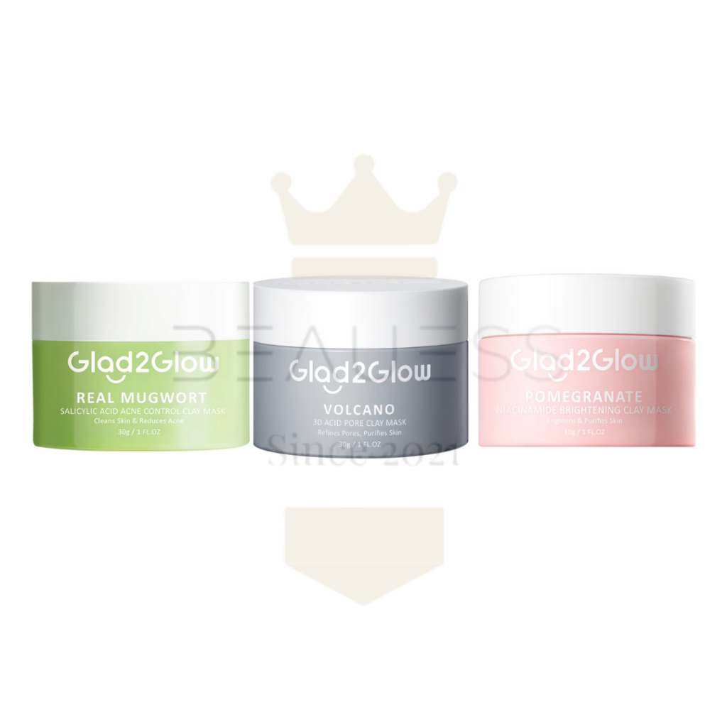 Jual GLAD2GLOW CLAY MASK SERIES | REAL MUGWORT SALICYLIC ACID ACNE CONTROL | VOLCANO 3D ACID ...