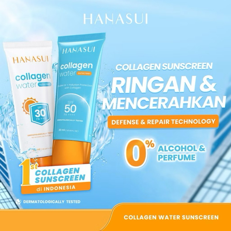 Jual Hanasui Collagen Water Sunscreen SPF 50 PA++++ | SPF 30 PA ...