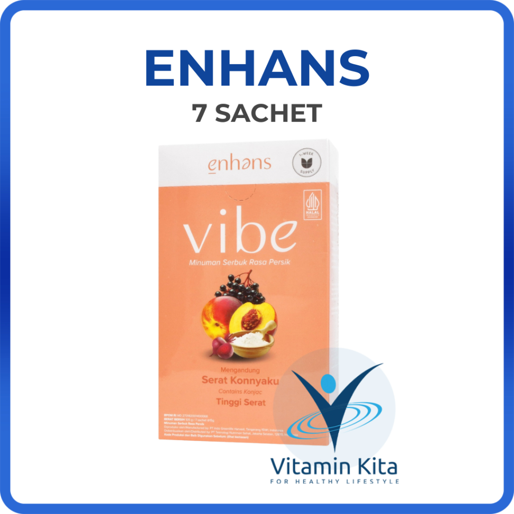 Jual ENHANS VIBE MINUMAN SERBUK RASA PERSIK - ISI 7 SACHET | GlucoFiber ...