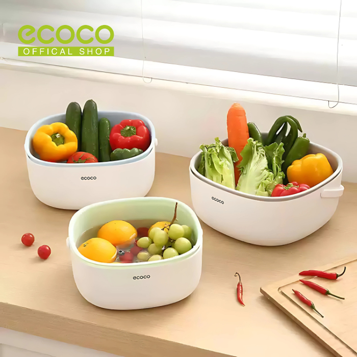 Jual Ecoco Portable Drain Basket -Baskom tempat cuci buah sayur food ...
