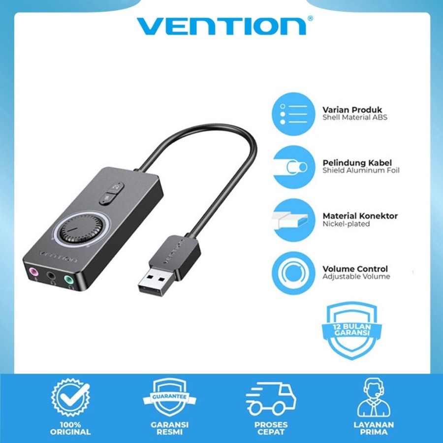 Jual Vention CDR USB Sound Card External Stereo Sound Adapter with Volume Control | Shopee Indonesia