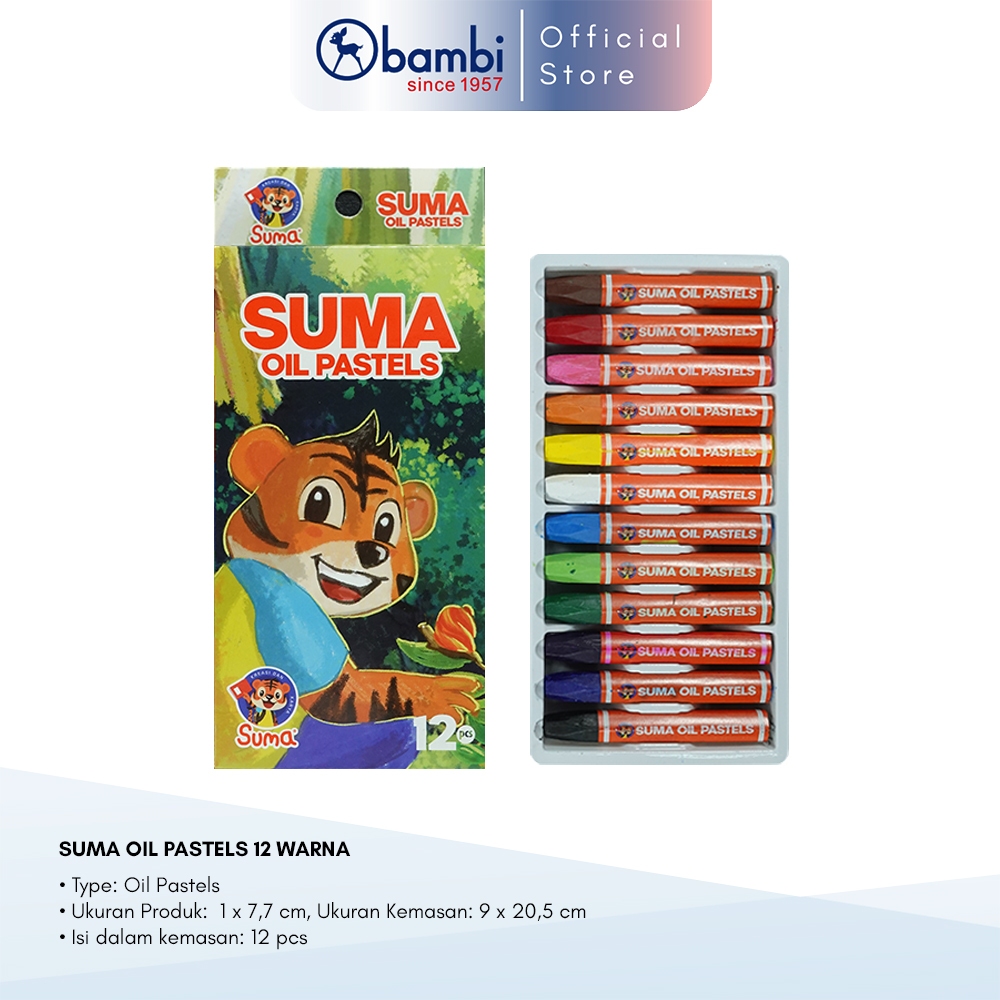 Jual Bambi x Suma Oil Pastels Drawing Art 12 Warna Original | Shopee ...