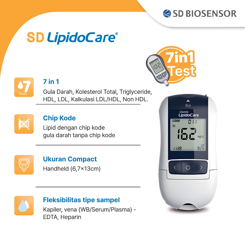 Jual SD BIOSENSOR LipidoCare Analyzer alat ukur kolesterol ...
