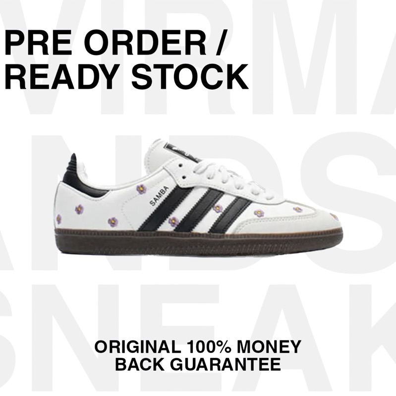 Jual Adidas Samba OG Womens White Floral Embroidery Original 100% resmi ...