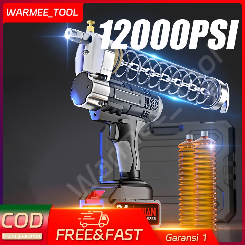 Jual WARMEE pompa grease gemuk 12000PSI Grease Gun pompa gemuk elektrik ...