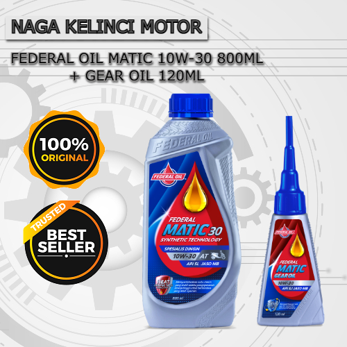 Jual Oli Federal Matic 10W-30 800ml // Paket Oli Matic Federal 10W-30 ...