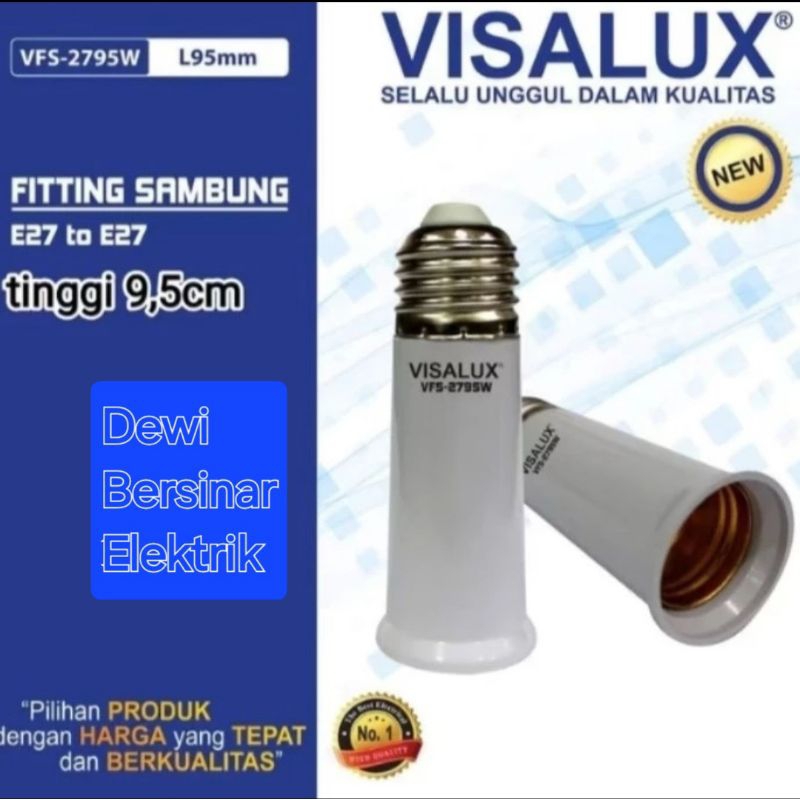 Jual Visalux Fitting Sambung E27 to E27 Putih Terminal Kuningan SNI ...
