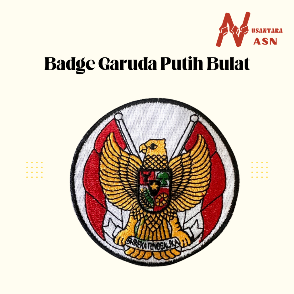 Jual Atribut Badge Bordir Garuda Putih Bulat | Shopee Indonesia