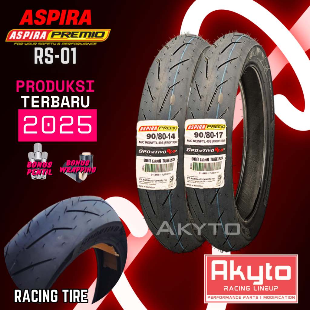 Jual [PRODUKSI 2025 TERBARU] BAN ASPIRA PREMIO RS-01 R14 R17 BAN BALAP MATIC METIK / BAN ...
