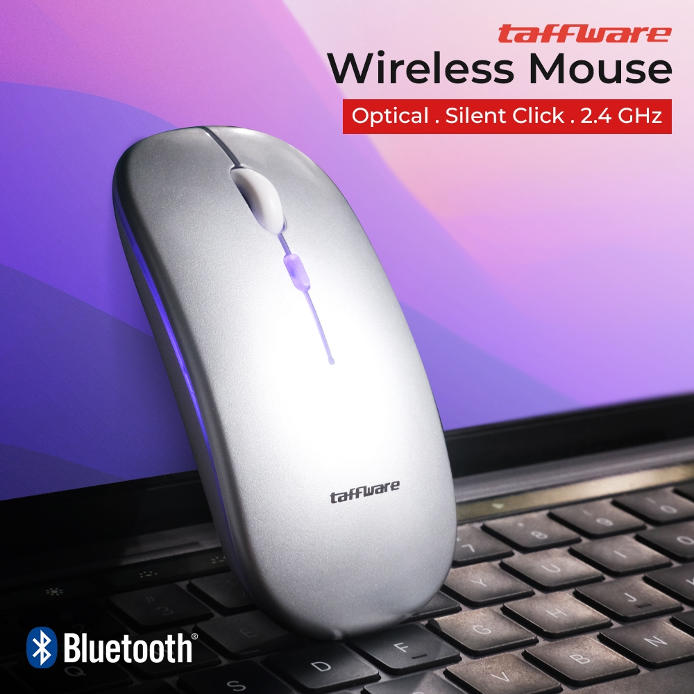 Jual Taffware Mouse Wireless Bluetooth Optical 2.4GHz Silent Click ...