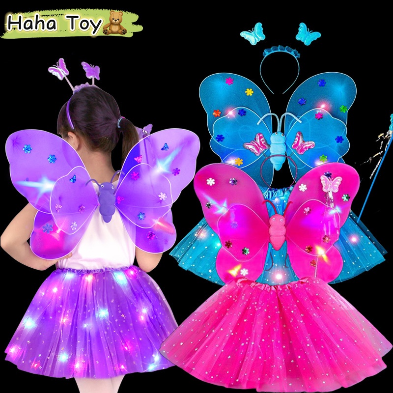 Jual HAHA TOY Sayap Kupu Kupu Peri Rok Tongkat Peri Bando Sayap Lampu ...