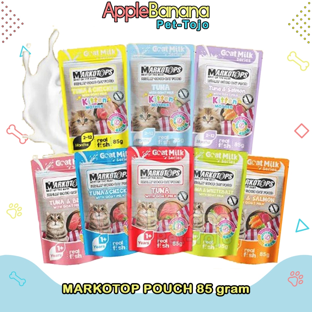 Jual Makanan Kucing Basah MARKOTOPS POUCH ADULT CAT 85 Gram - Markotop ...