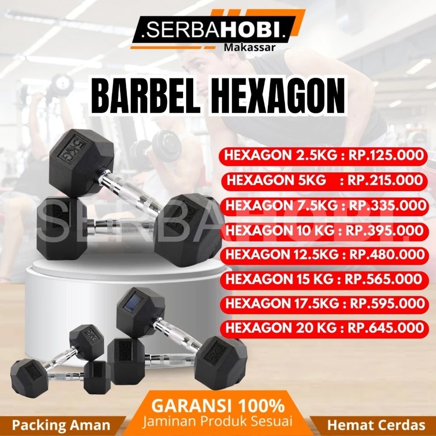 Jual Barbel dumble Hexagonal / Dumble Hexagon 1kg/2kg/3kg/5kg/10kg | Shopee Indonesia