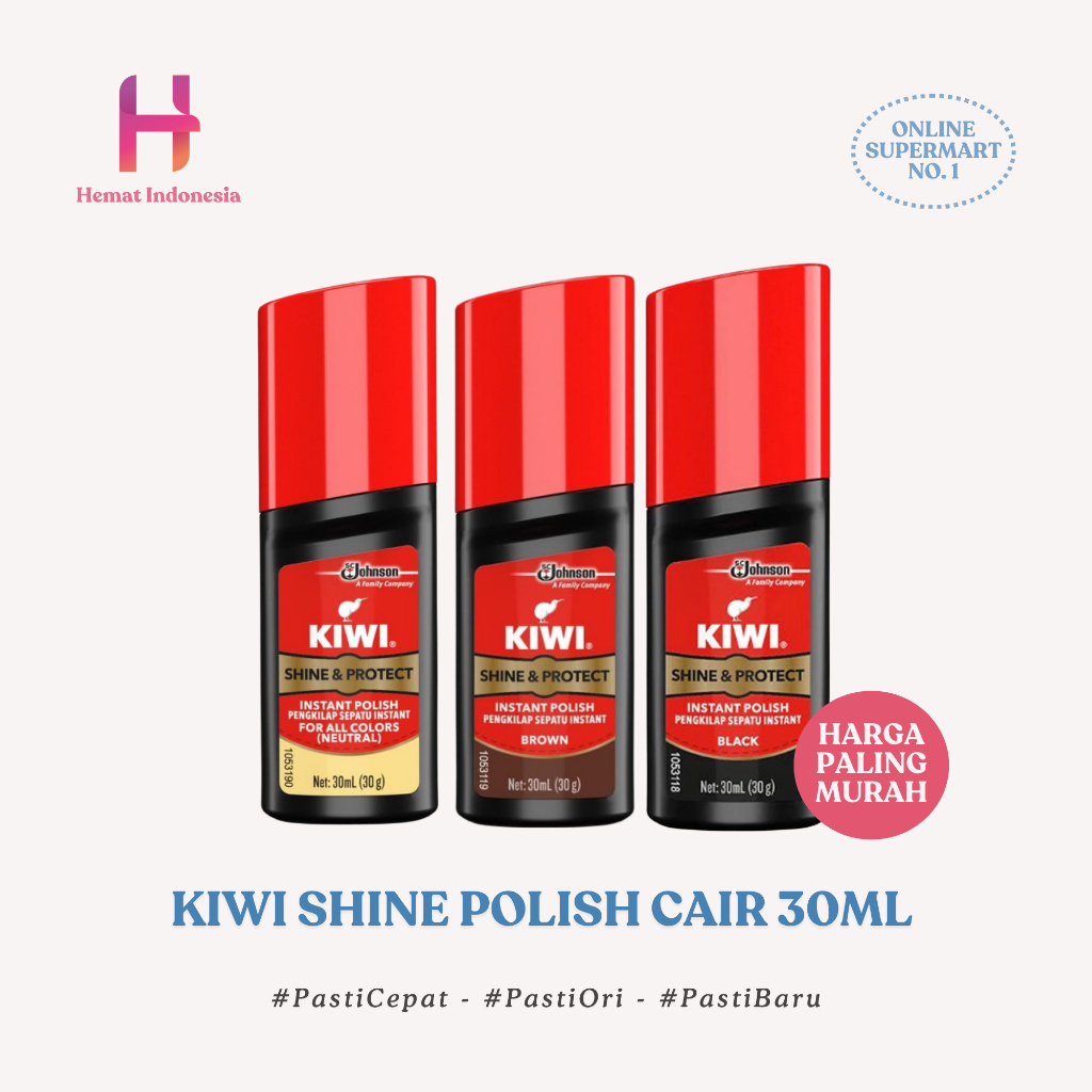 Jual KIWI SHINE PROTECT SHOE POLISH CAIR 30ML SEMIR SEPATU KIWI BLACK COKLAT NEUTRAL CAIRAN ...