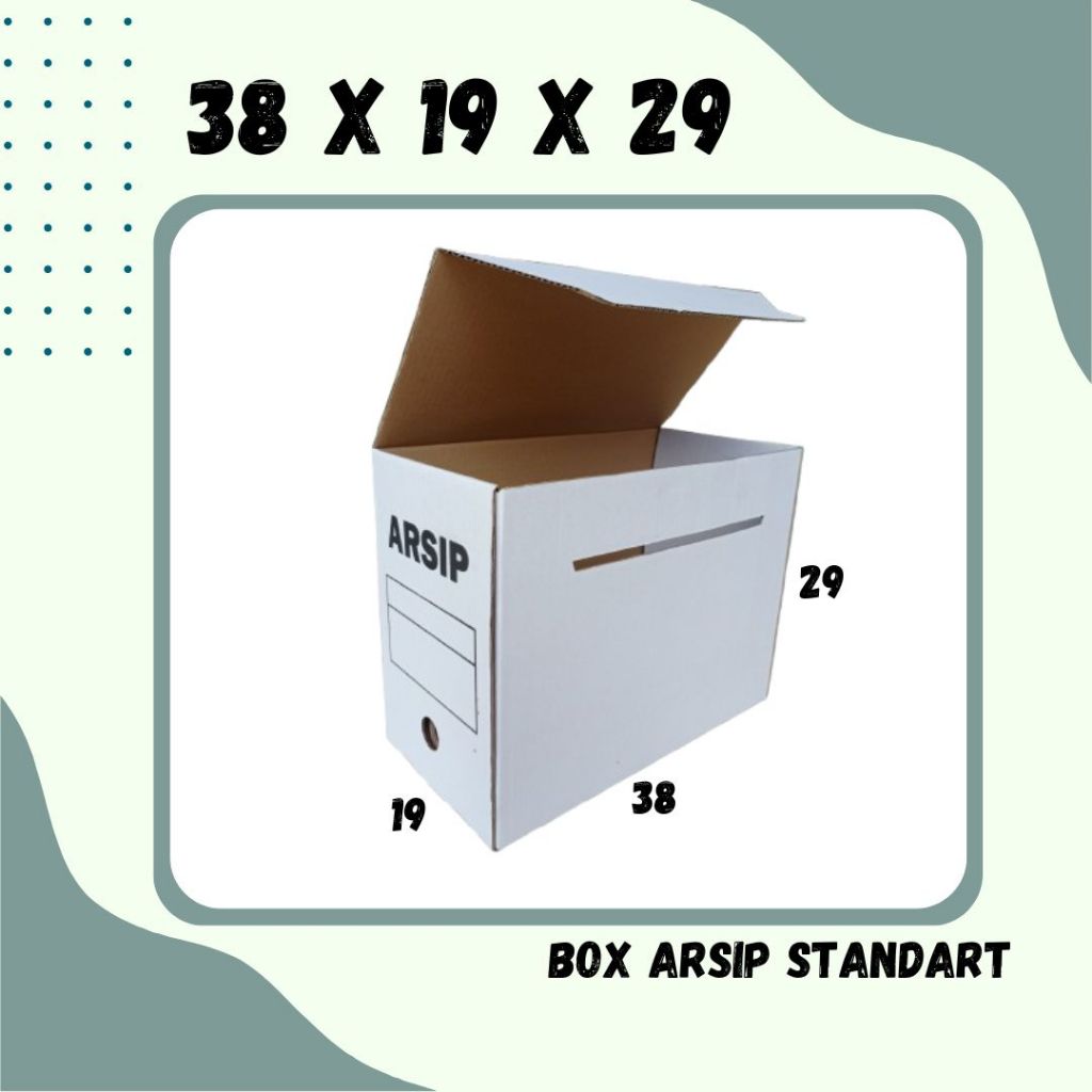 Jual Box Arsip Print Standart 38x19x29 Putih Kardus File Arsip Packing/polos/Arsip/File/filebox ...