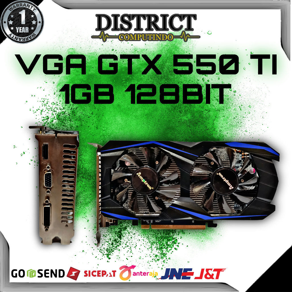 Jual VGA GTX 550 TI DDR5 1GB 128BIT Amptron ORIGINAL | Shopee Indonesia