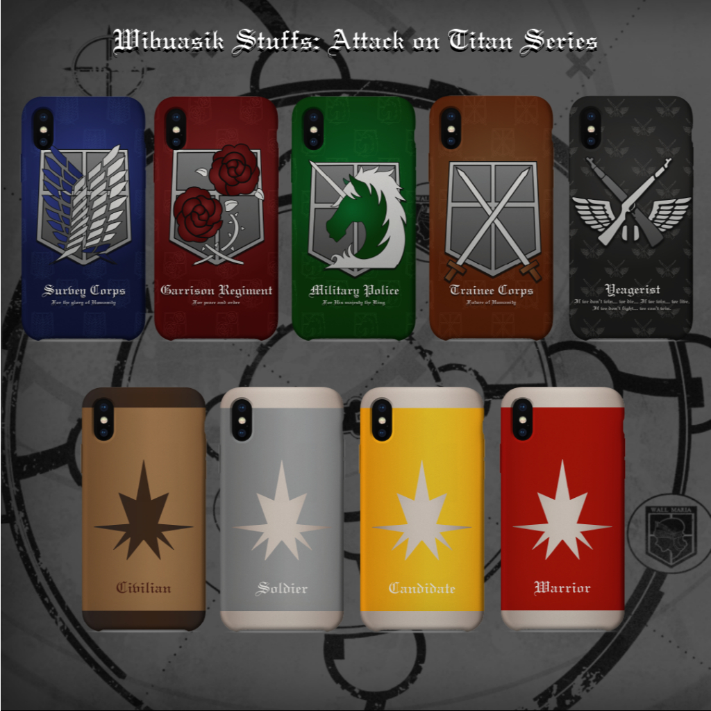Jual Custom Case Attack on Titan Logo Eldian Marley Survey Corps ...