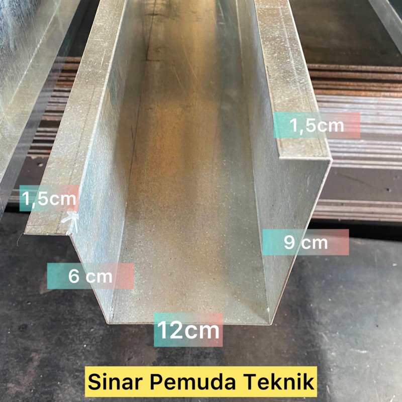 Jual Talang Air Besi Galvanis Tebal 1 mm Lebar 12 cm | Shopee Indonesia