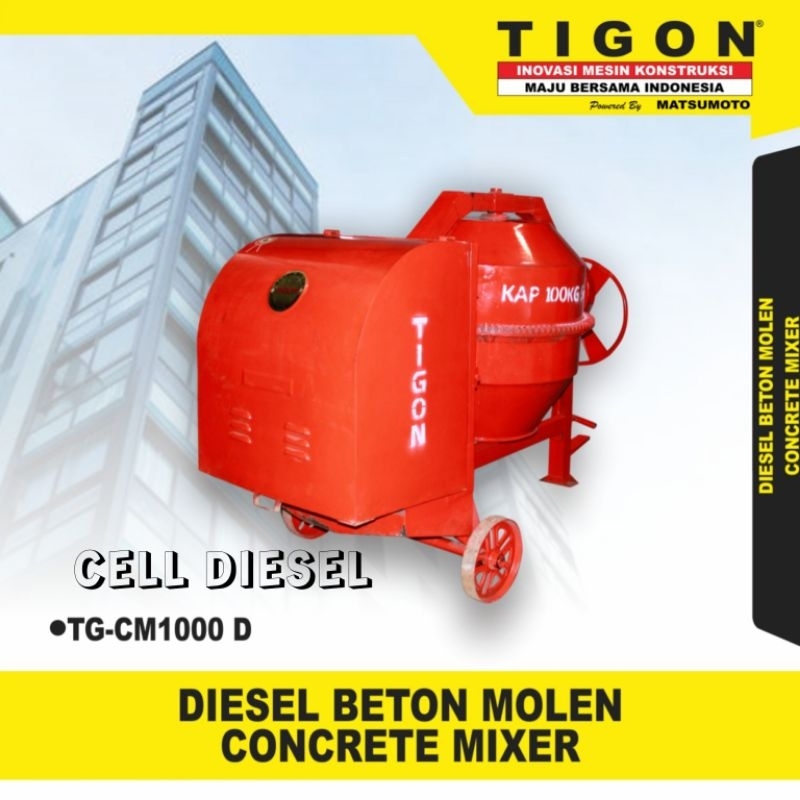 Jual Molen Beton Mixer Semen TIGON TG CM 1000D | Shopee Indonesia