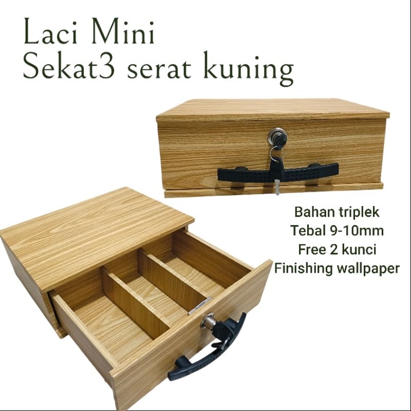 Jual Laci Mini Sekat 3 Laci Serbaguna Laci uang Mini portable | Shopee ...