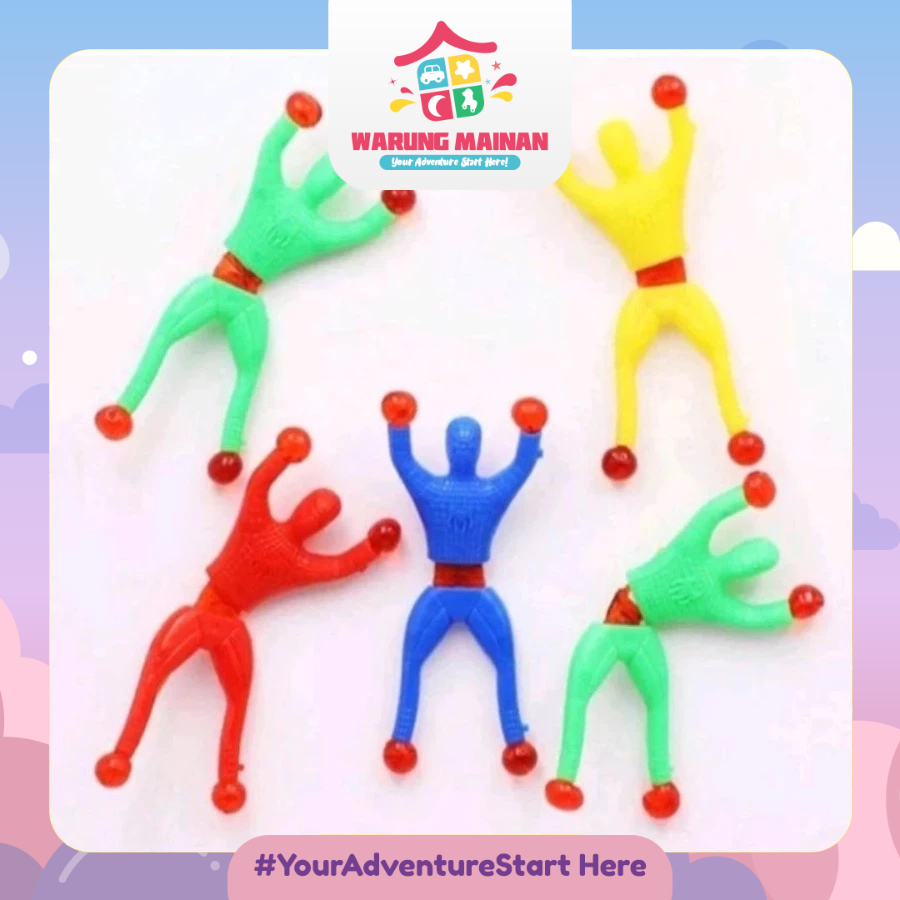 Jual [WARUNGMAINAN] [WM368] Mainan sticky man tempel kaca spiderman ...