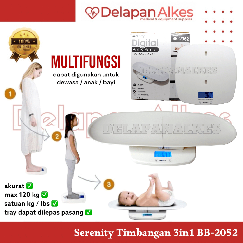 Jual Serenity Timbangan Digital Bayi dan Dewasa 3 in 1 BB-2052 ...