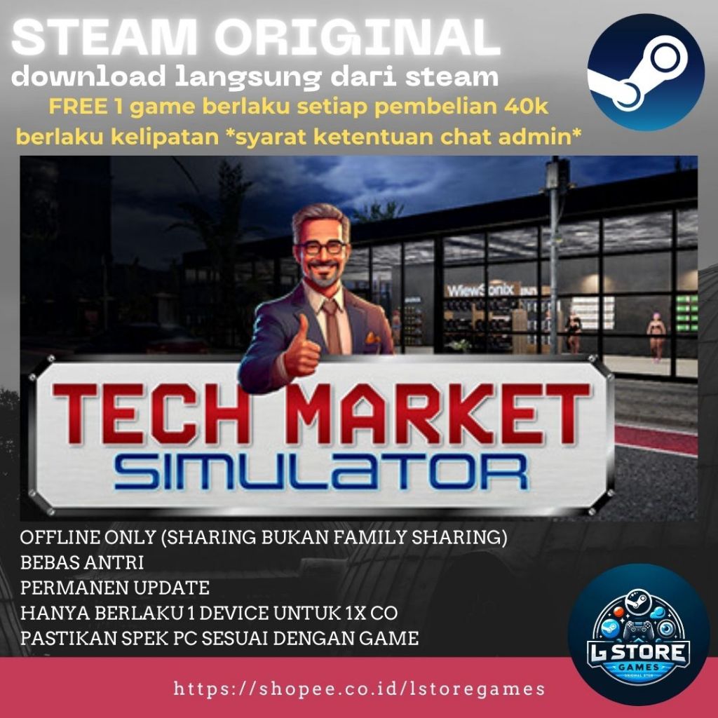 Jual Tech Market Simulator PC Sharing Original S T E A M Offline ...