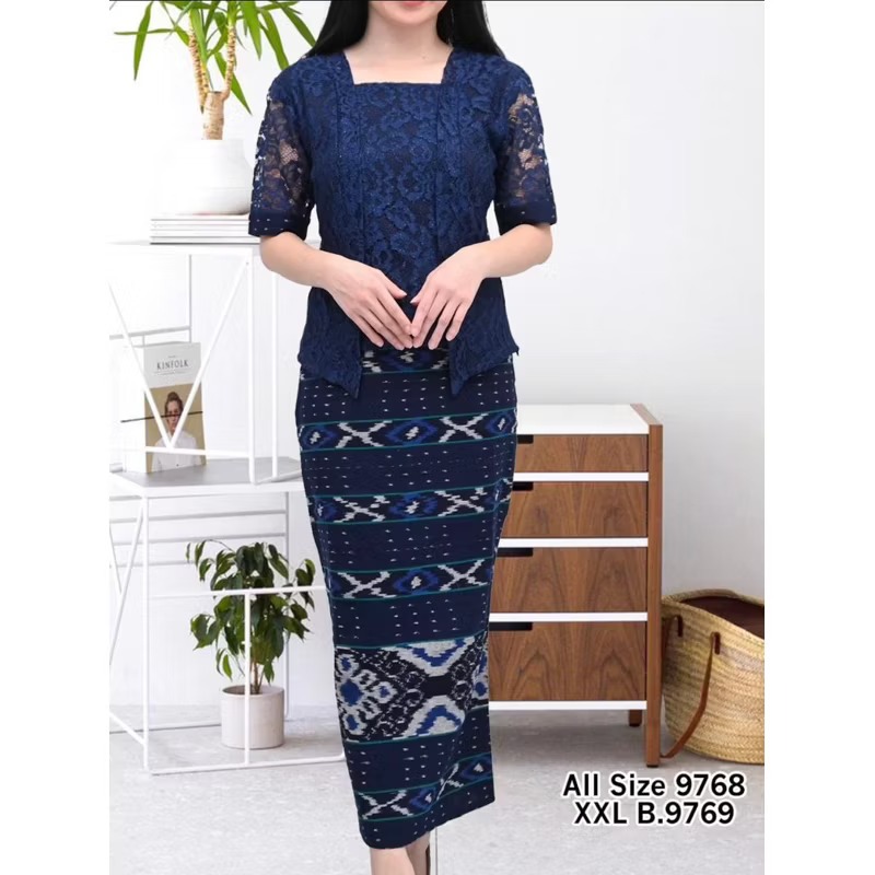 Jual SETELAN BROKAT ROK TENUN KEBAYA WANITA | Shopee Indonesia